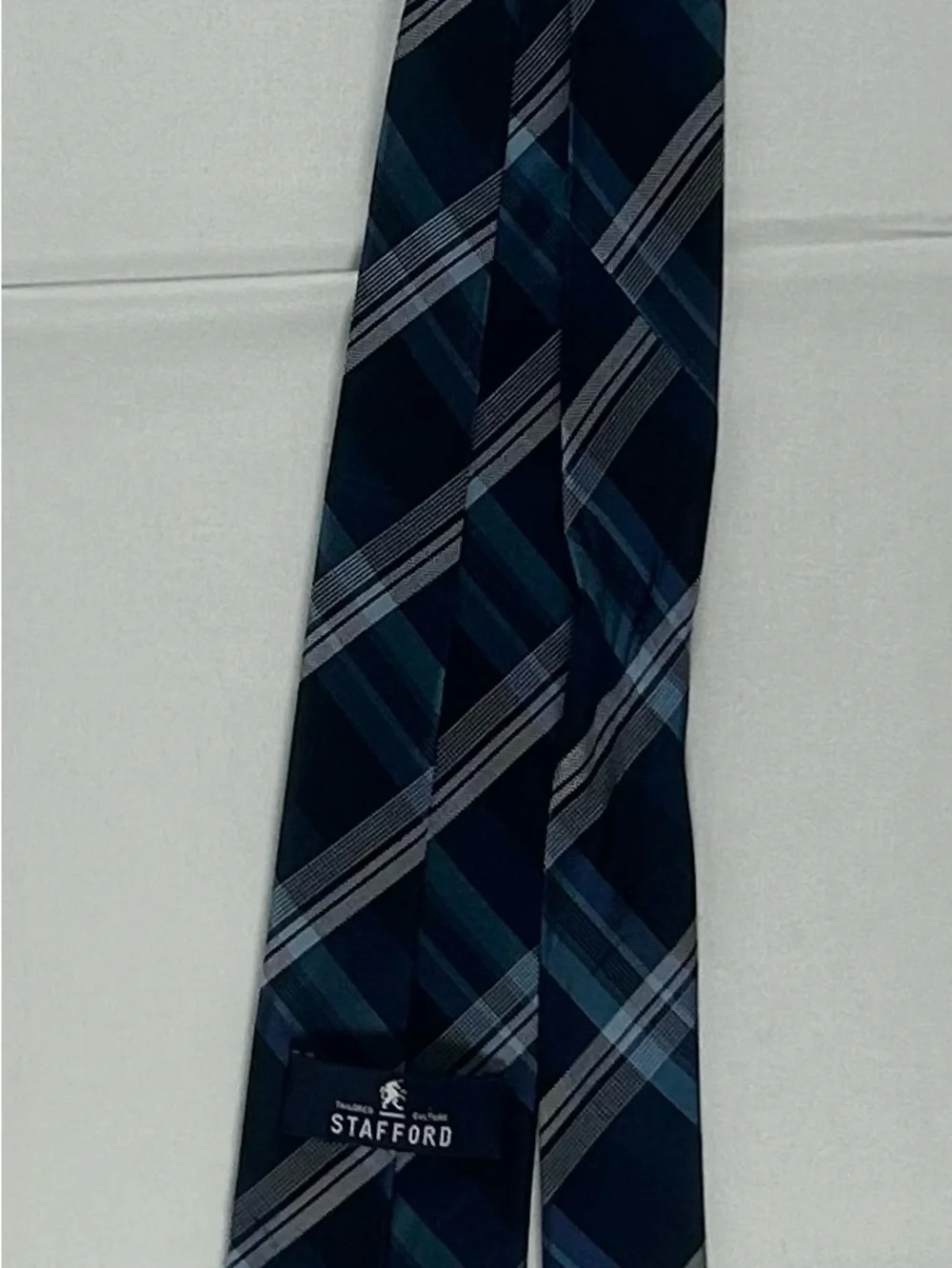 Stafford | Accessories | Stafford Blue And Gray Plaid Mens Tie | Poshmark